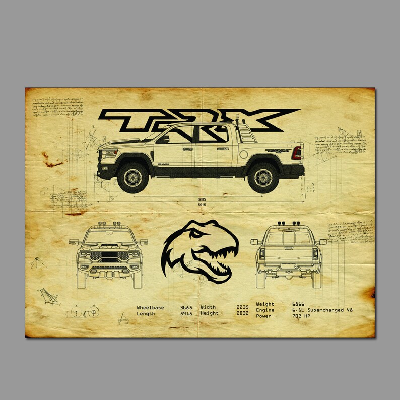 Dodge TRX Print, Truck Poster, TRX Poster, Exotic Truck Print, Mopar ...