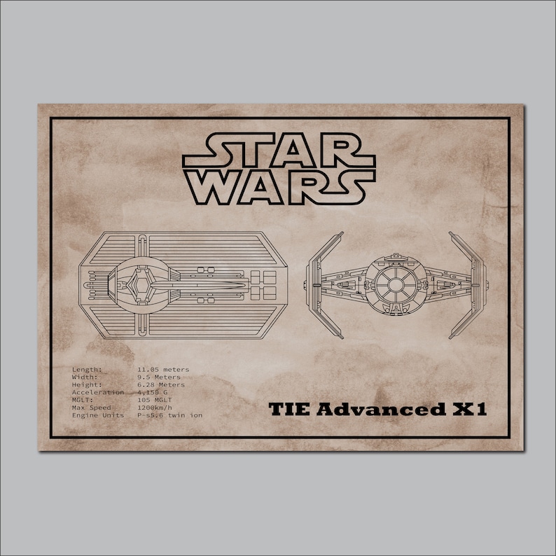 Tie Fighter Poster, Star Wars, Star Wars Art, Star Wars Poster, Mancave ...