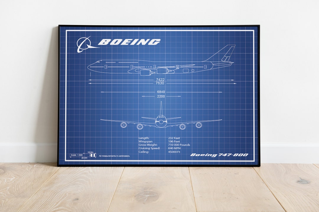 Picture of Boeing 747, Plane Artwork, Aviation Gift for Pilot ...