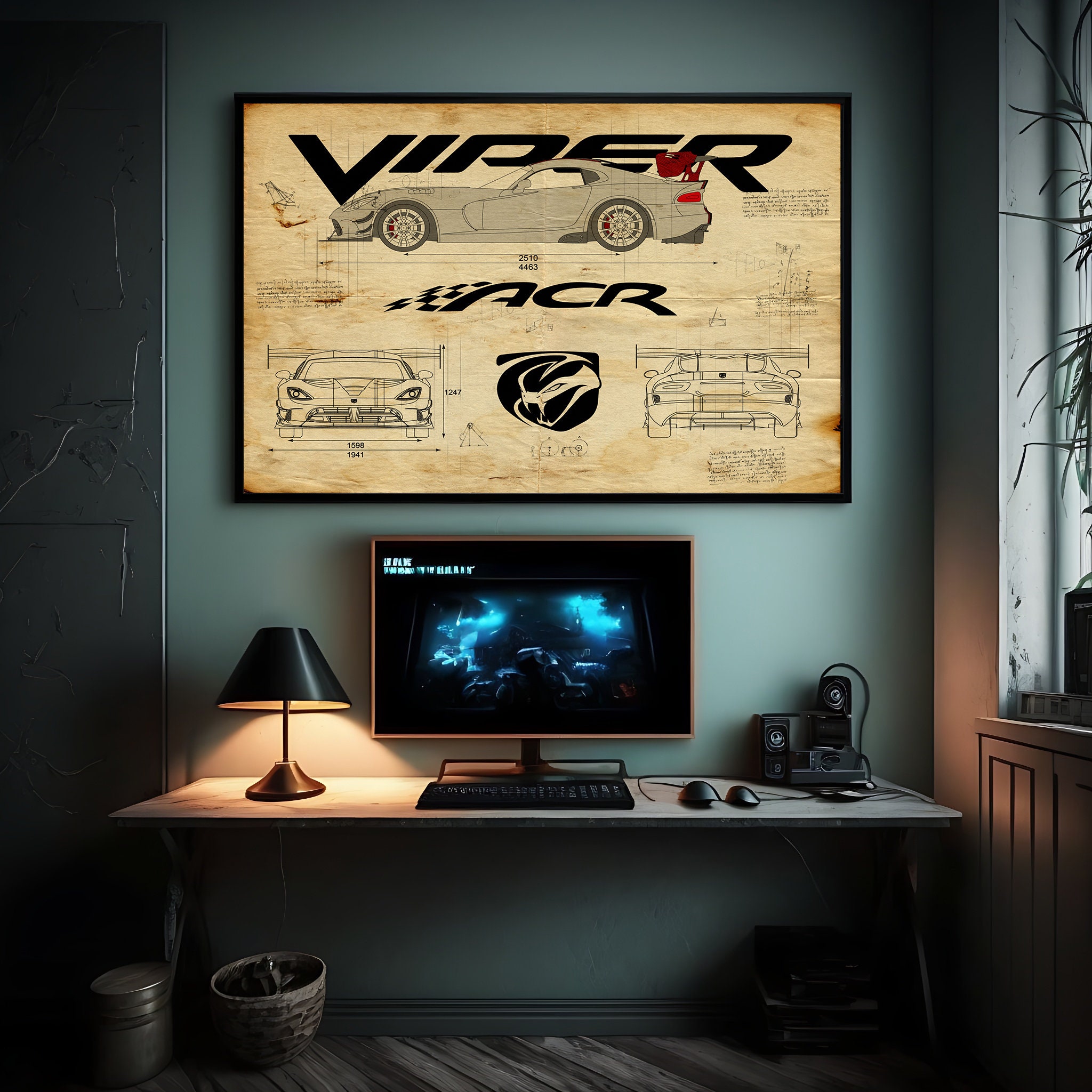 Viper Poster, Car Poster, Viper Print, Exotic Car Print, Mopar Print ...