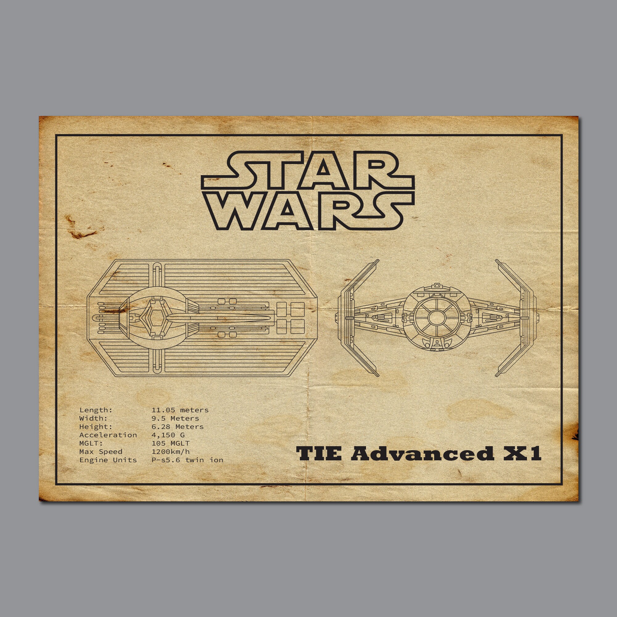 Tie Fighter Poster, Star Wars, Star Wars Art, Star Wars Poster, Mancave ...