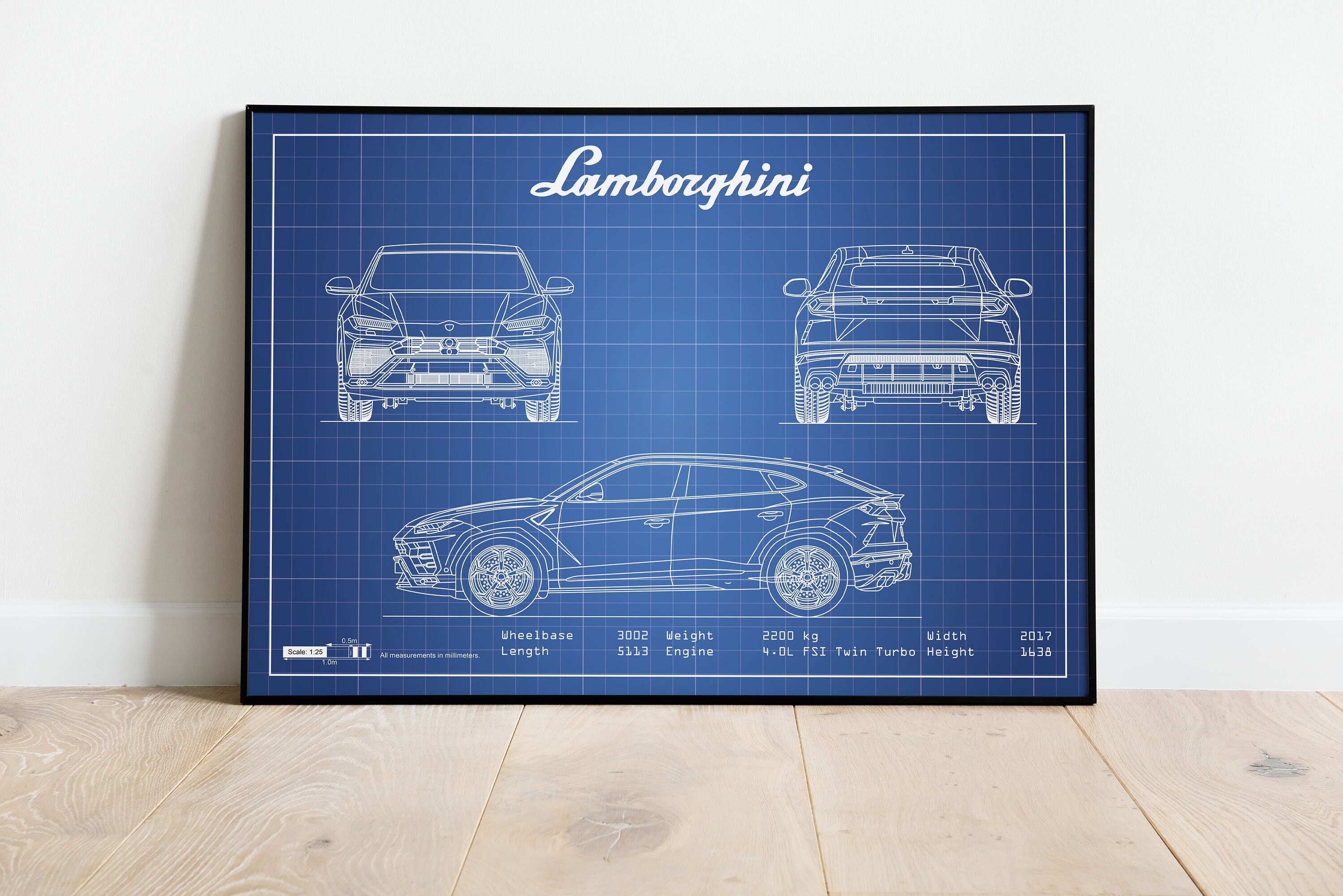 Lamborghini Blueprint, Lambo Print, Lamborghini Urus, Urus Blueprint ...