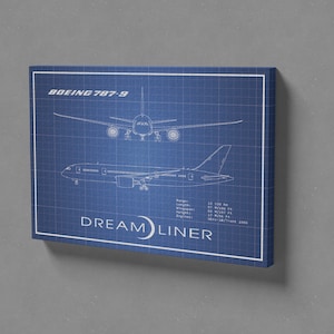 Boeing 787 Poster, Dreamliner Blueprint, Gift for Pilot, Gift for Him ...