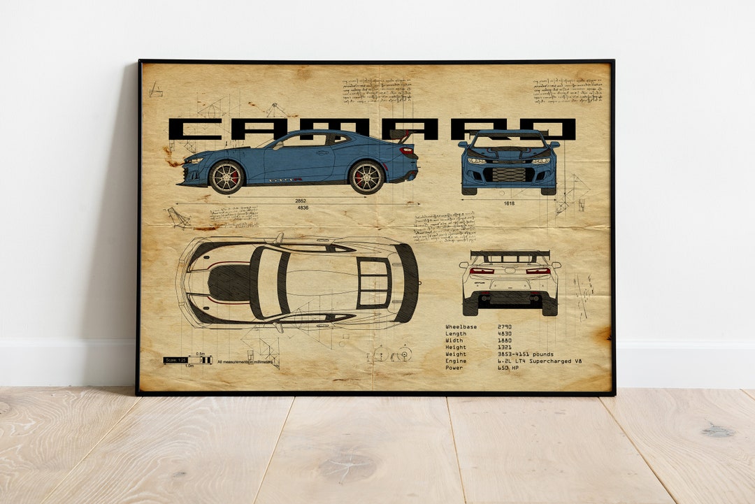Camaro Poster, Camaro Artwork, Car Poster, Automotive Print, Mancave ...