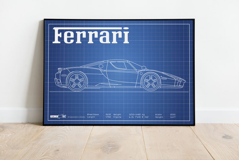 Ferrari Enzo Picture Ferrari Blueprint Car Blueprints Car - Etsy.de