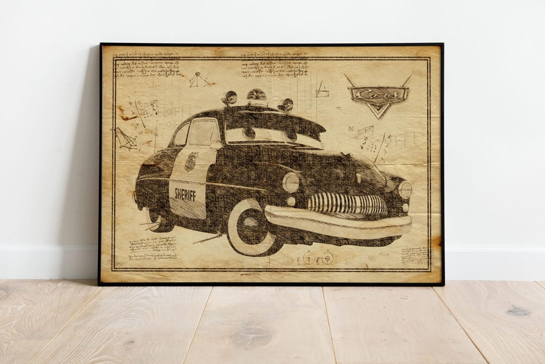Sheriff Poster, Lightning Mcqueen, Kidsart, Gift for Child, Cars Poster ...