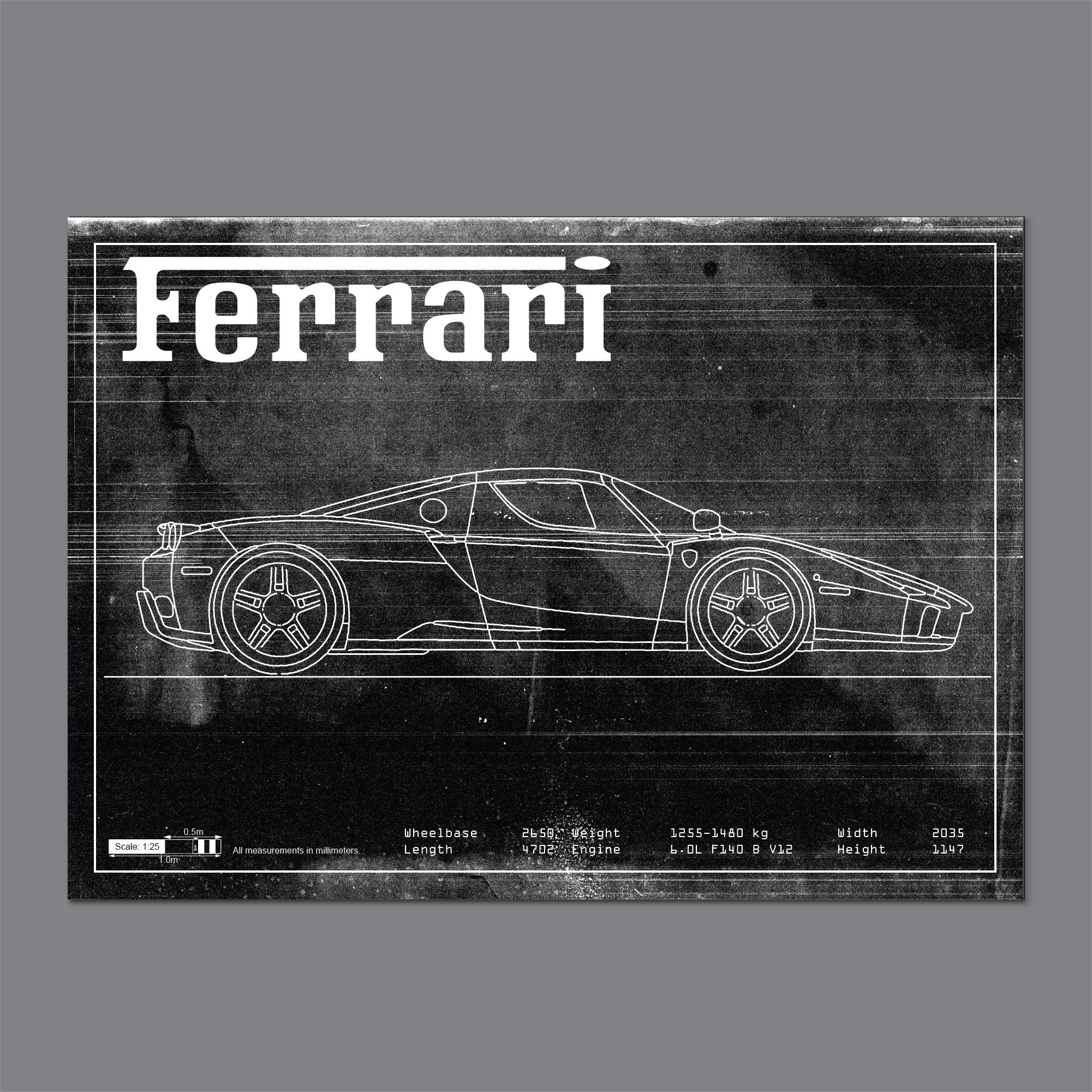 Ferrari Enzo Picture Ferrari Blueprint Car Blueprints Car - Etsy.de