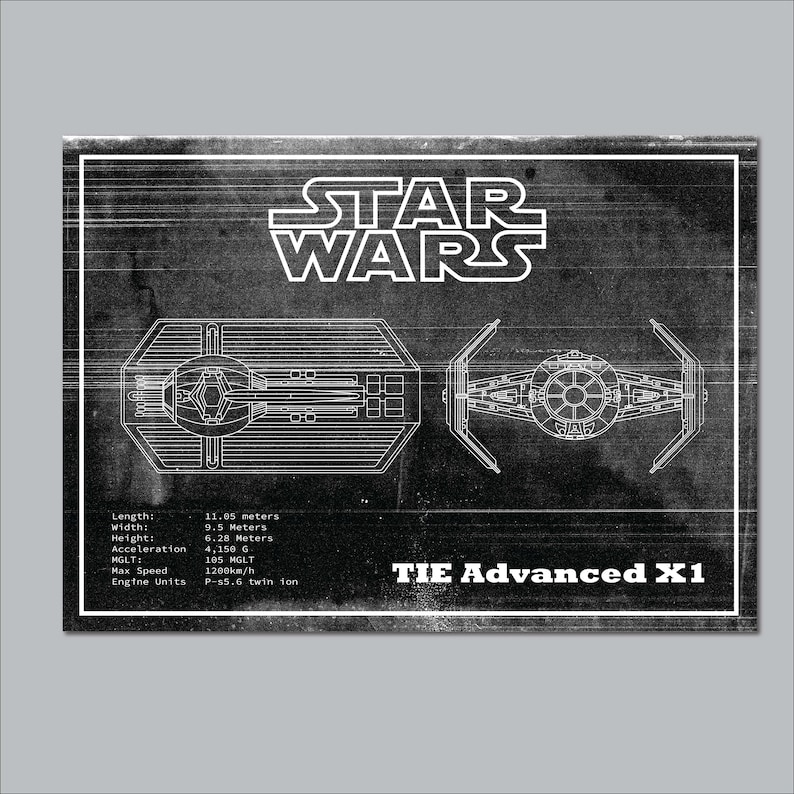 Tie Fighter Poster, Star Wars, Star Wars Art, Star Wars Poster, Mancave ...