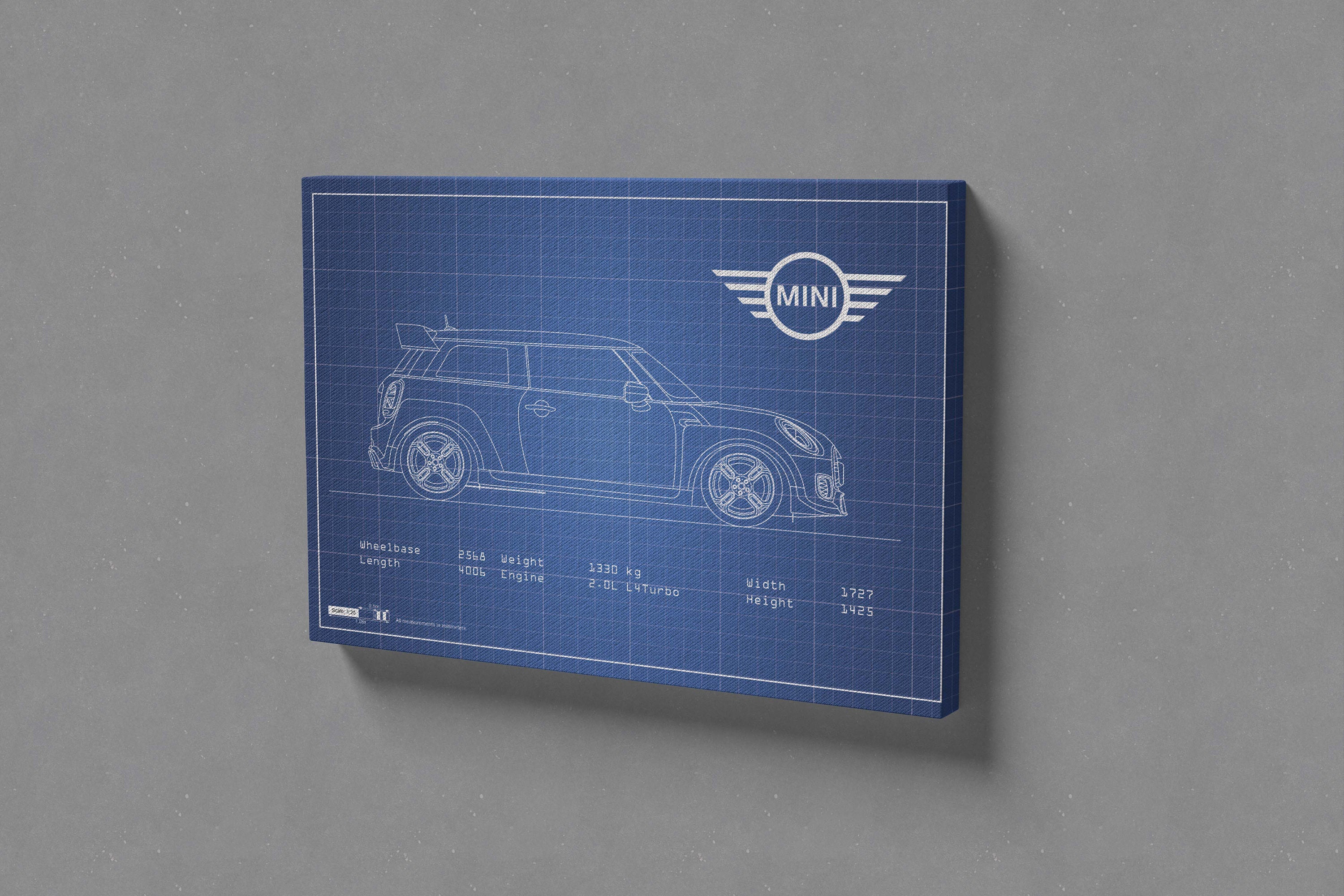 Mini Cooper Blueprint Mini Blueprint Mini Print Car - Etsy