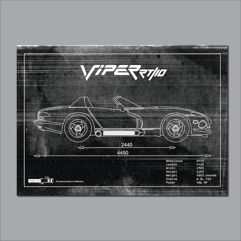 Viper RT/10, Dodge Viper, Mopar, Dodge, Car Blueprints, Car Poster ...