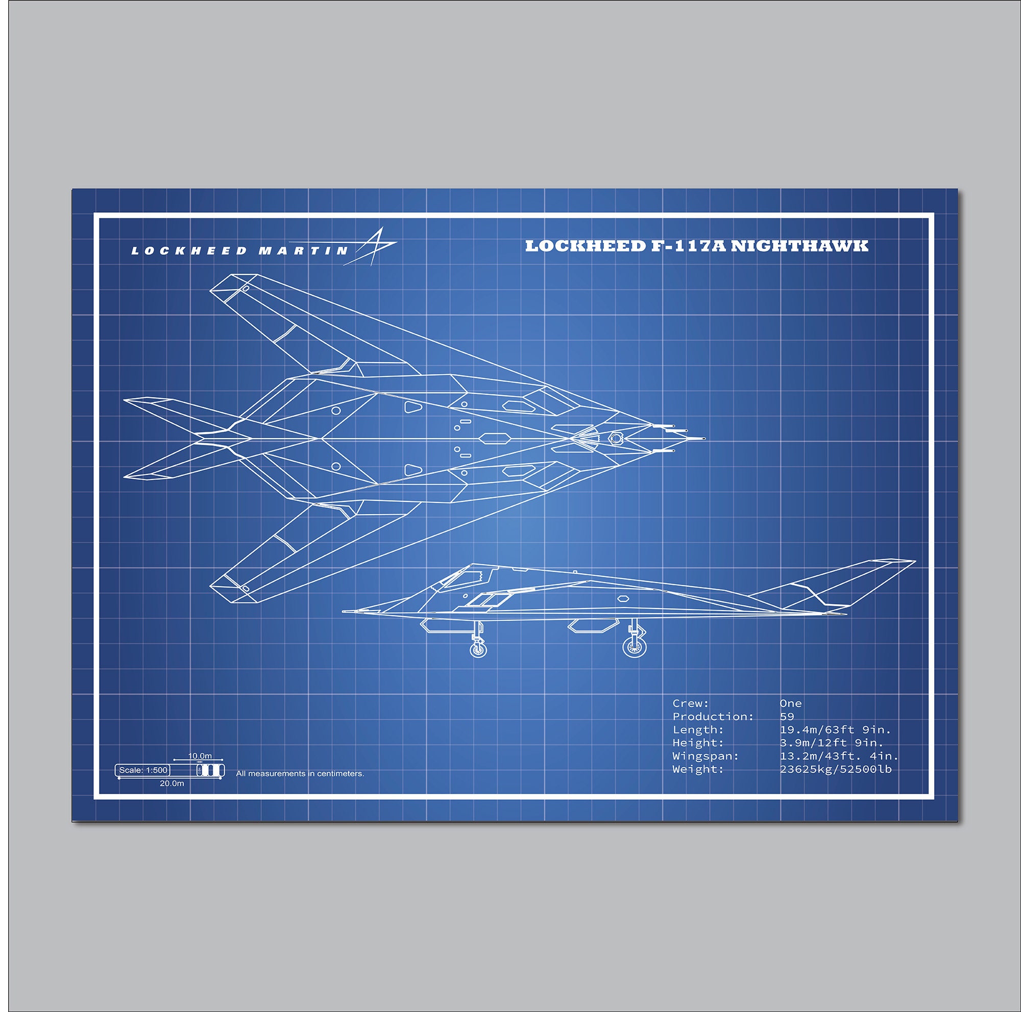 Blueprint of Nighthawk Plane Art Plane Gift Plane Poster - Etsy