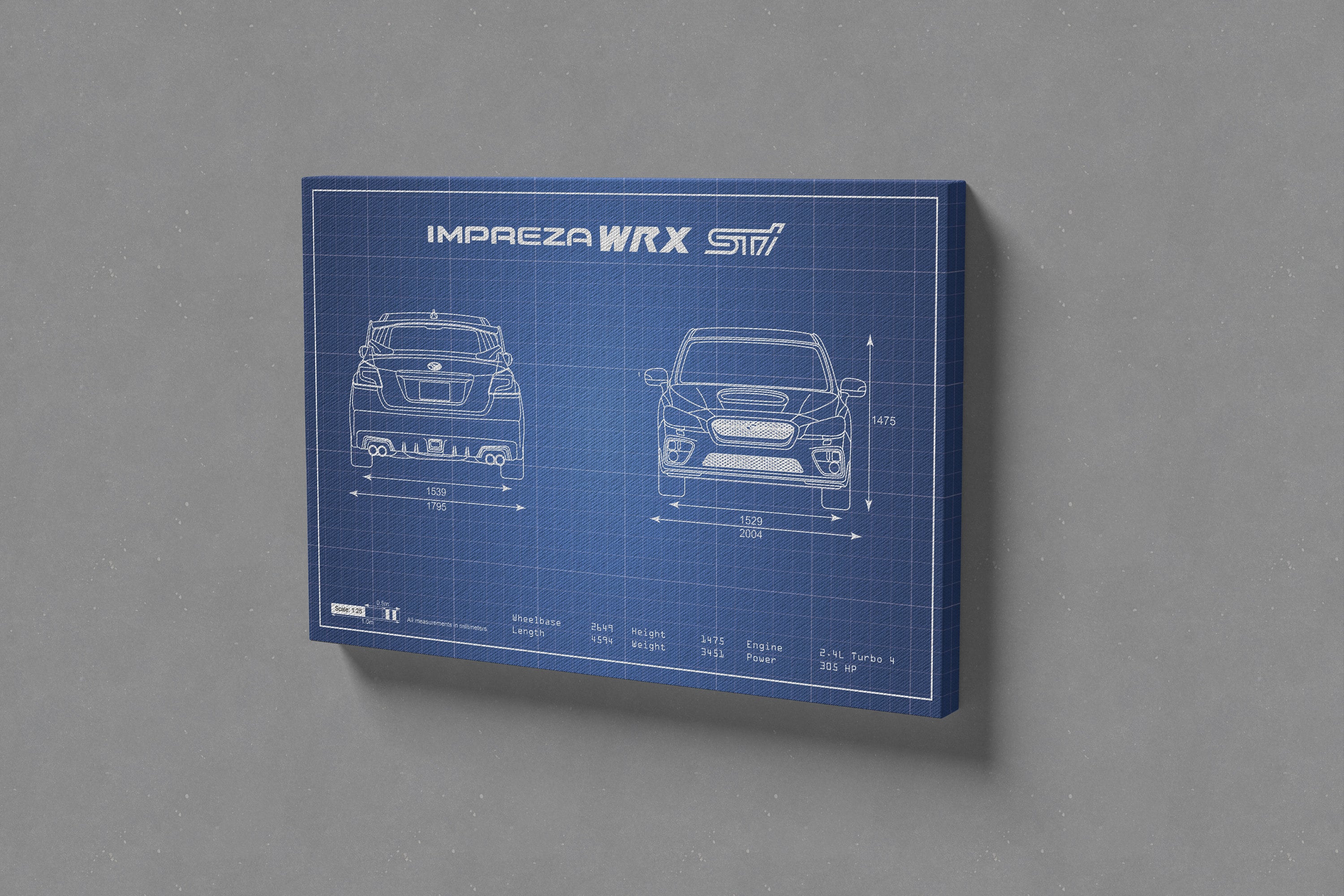 Impreza WRX Blueprint, 1st Anniversary Gift, Wall Decor, Office Artwork ...