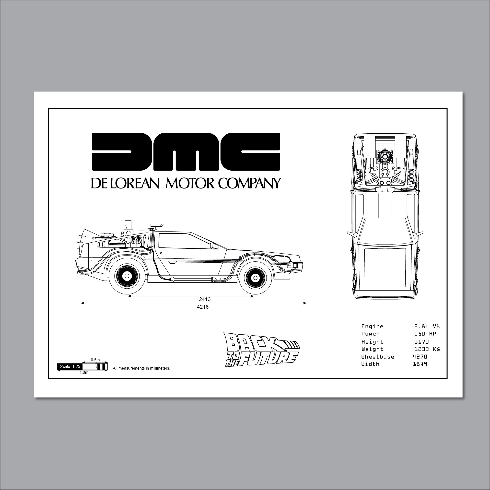 Delorean Poster, Delorean Time Machine, Back to the Future, Car ...