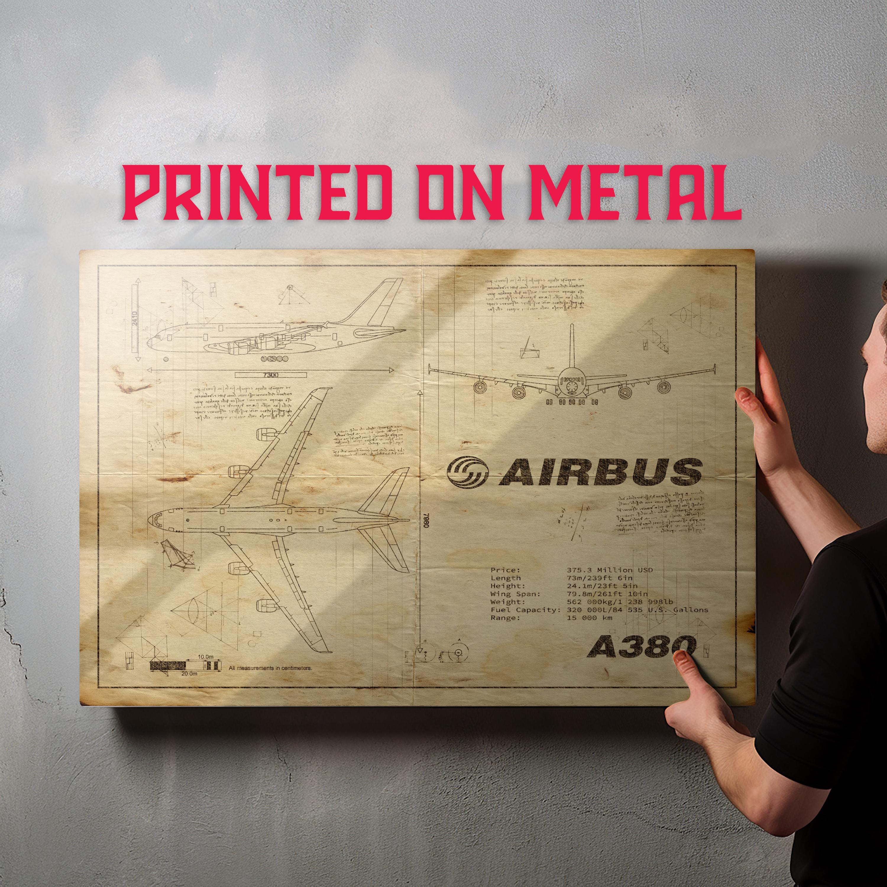 Airbus A380 Poster, Blueprint of A380, Pictures of Planes, Gift for ...