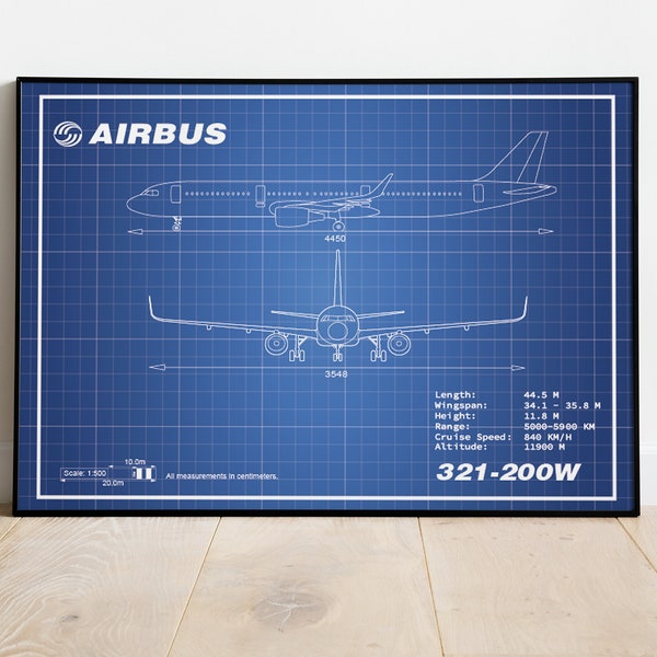 Airbus A321 Blueprint - Etsy Australia