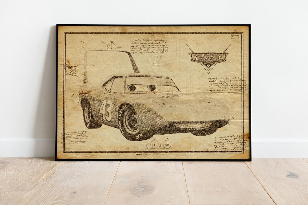 Strip Weathers Poster, Lightning Mcqueen, Kidsart, Gift for Child, Cars ...