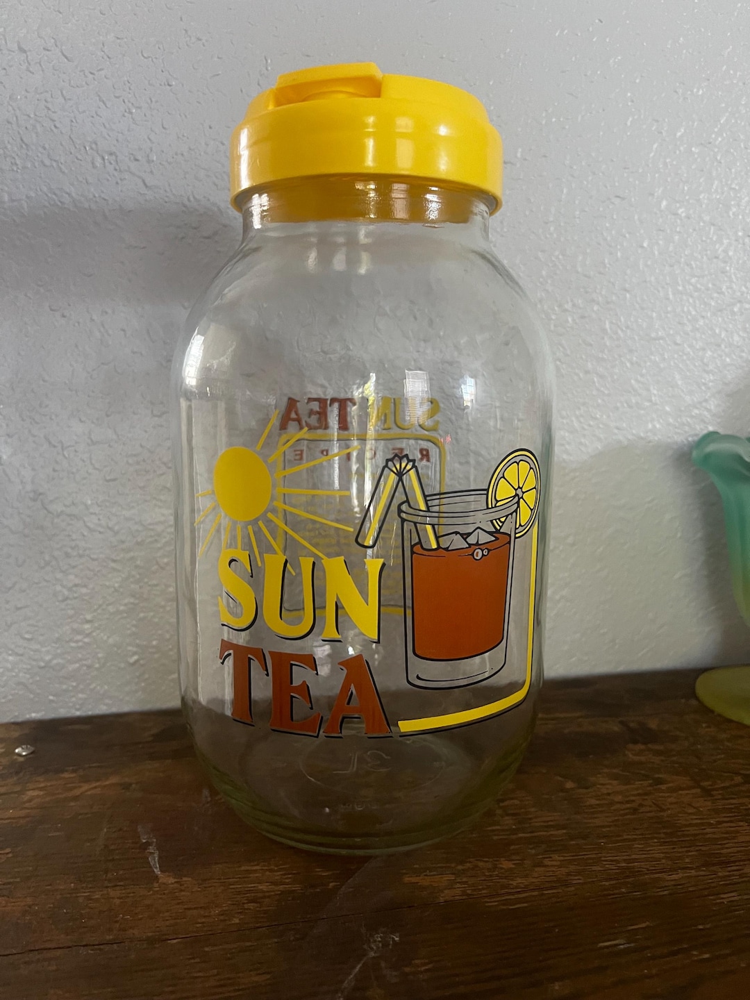Vintage Sun Tea Glass Jar Beverage Dispenser - Etsy