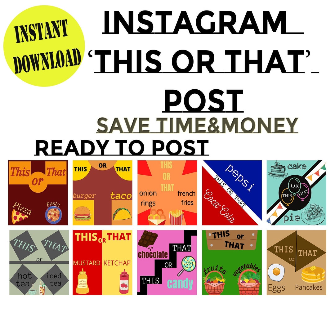10 Engagements Instagram Posts, 'THIS or THAT' Posts for Instant ...