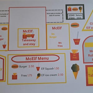 Elf Takeaway Restaurant Prop Scene Mcelf Burger and Fries Elf Antics ...