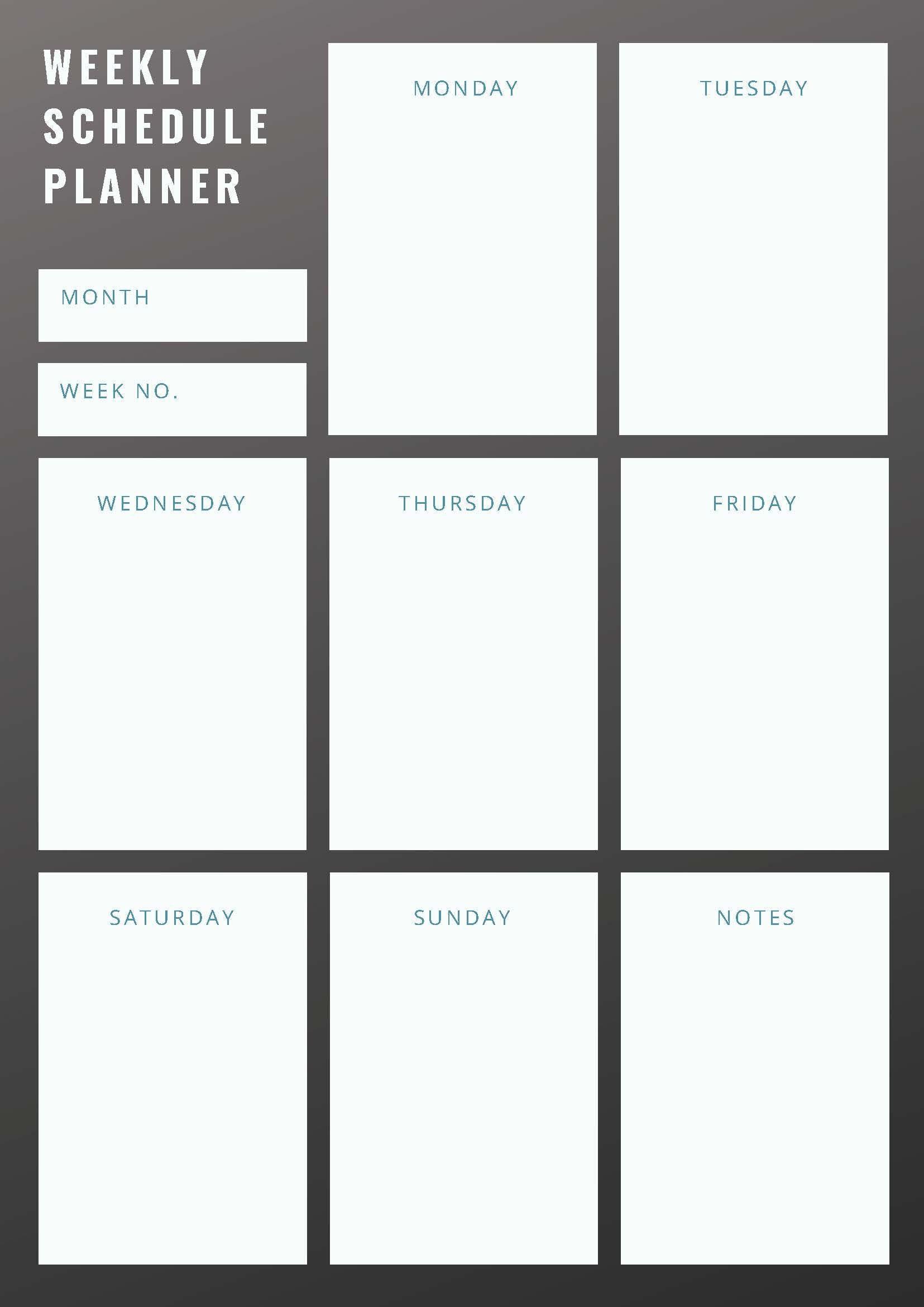 Weekly Planner Dark Contrast - Etsy UK