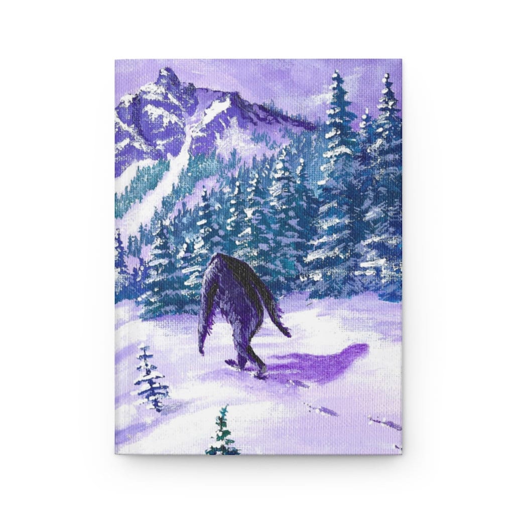 Snowy Mountain Sasquatch Notebook, Sasquatch Painting, Hardcover ...