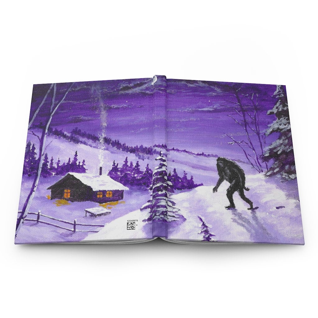 Snowy Sasquatch Notebook, Sasquatch Painting, Hardcover Journal, Gift ...