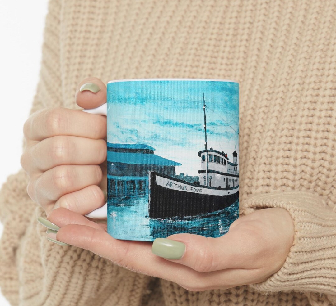 Foss Tugboat Nautical Mug, Gift for Boat Lovers, Ceramic Coffee Mug - Etsy