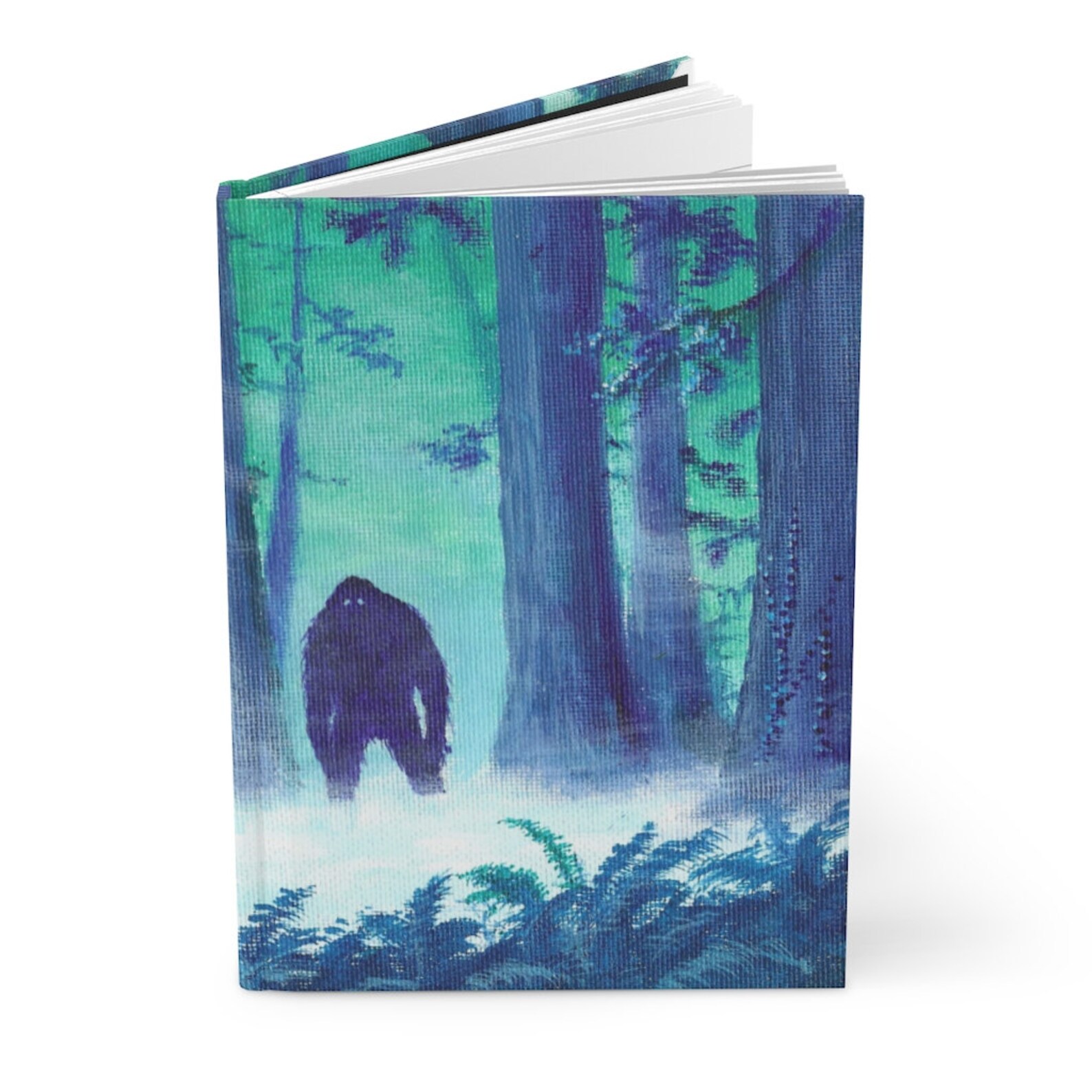 Misty Sasquatch Notebook, Sasquatch Painting, Hardcover Journal ...