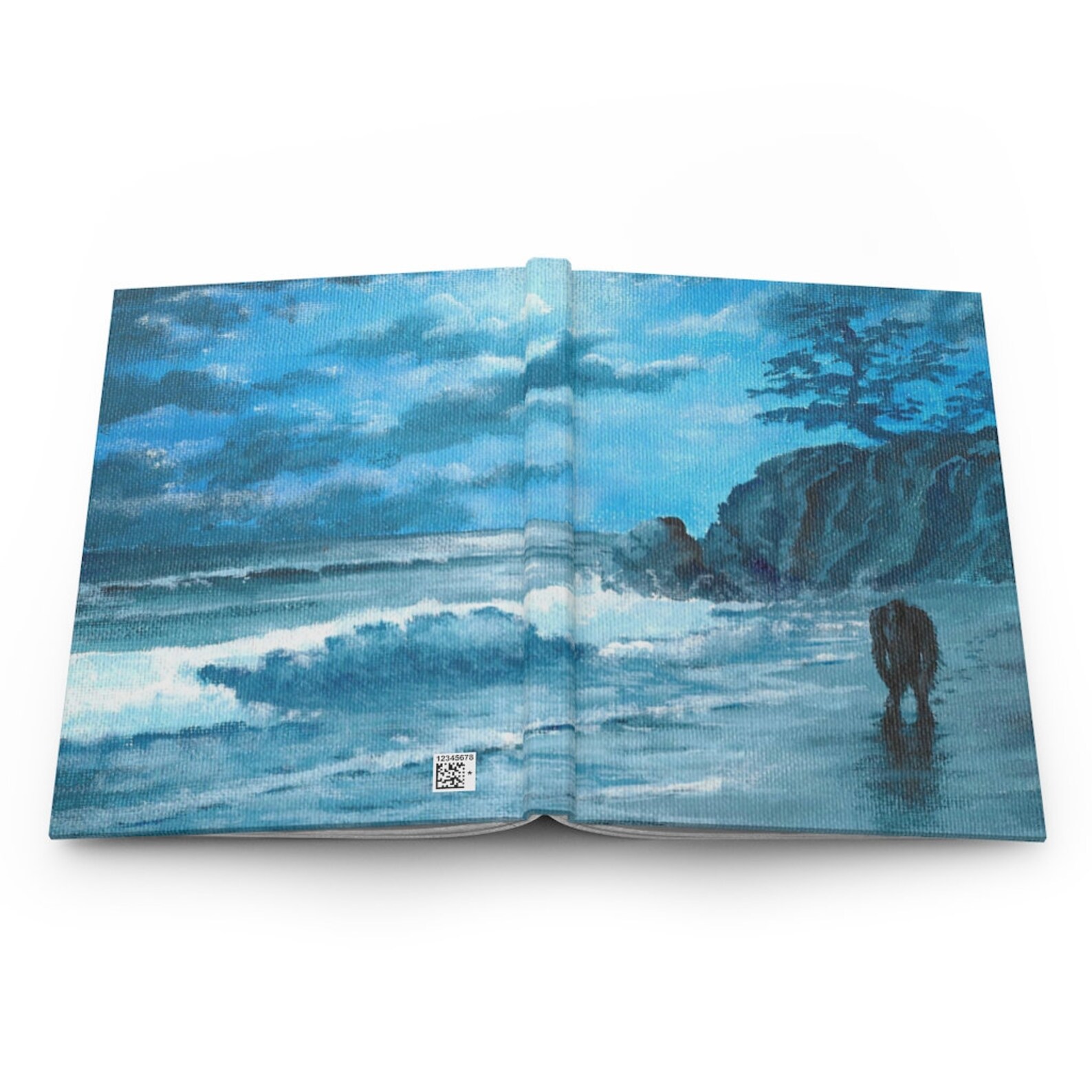 Beach Sasquatch Notebook, Sasquatch Painting, Hardcover Journal ...