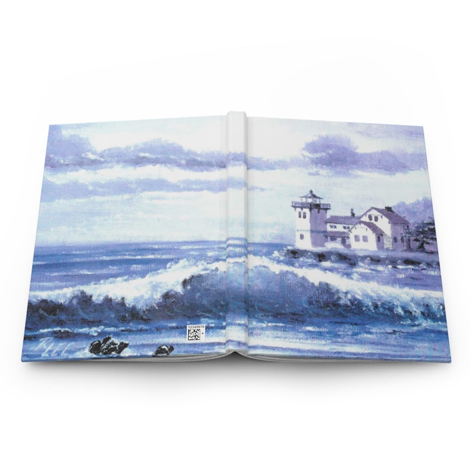 Lighthouse Nautical Notebook, Lighthouse Painting, Hardcover Journal - Etsy