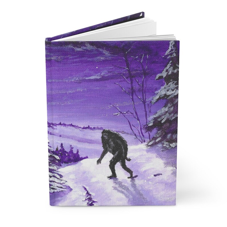 Snowy Sasquatch Notebook, Sasquatch Painting, Hardcover Journal, Gift ...