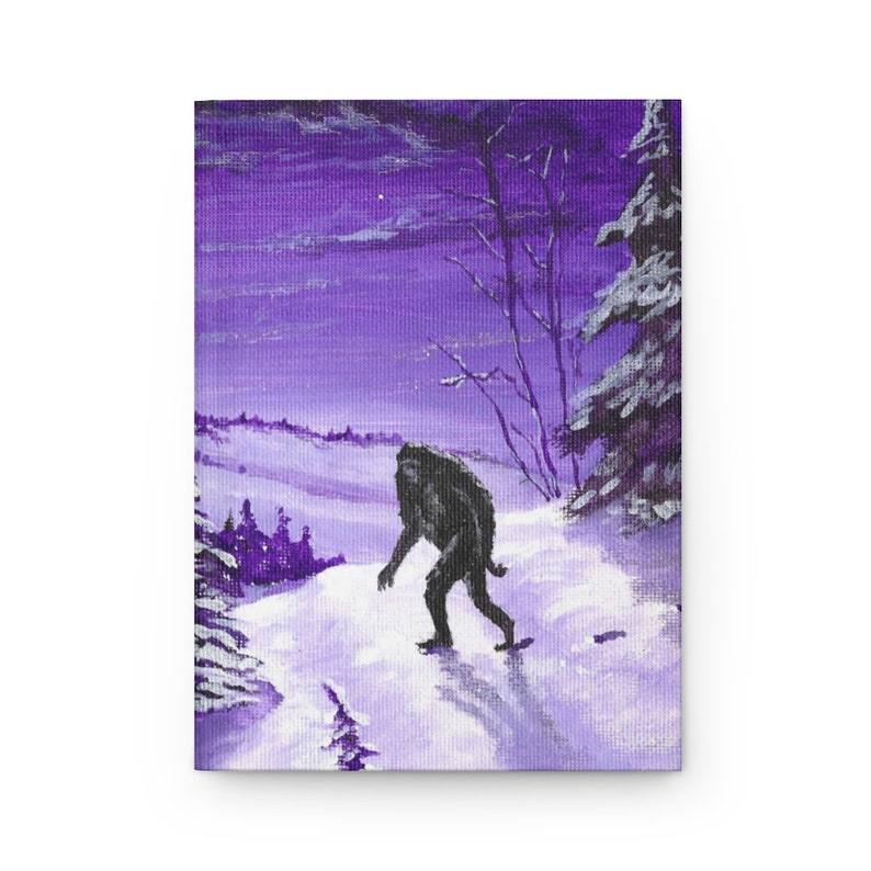 Snowy Sasquatch Notebook, Sasquatch Painting, Hardcover Journal, Gift ...
