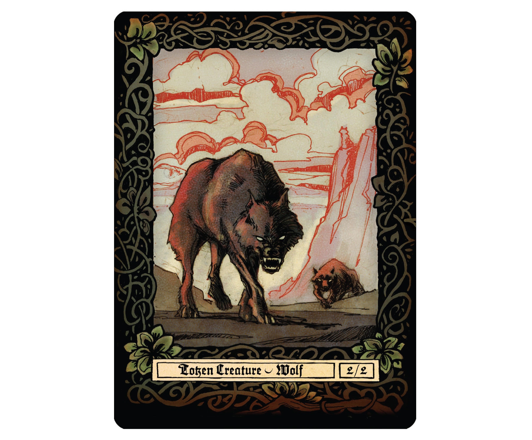 Wolf Creature Tokens Custom Illustrated Tokens for Mtg - Etsy