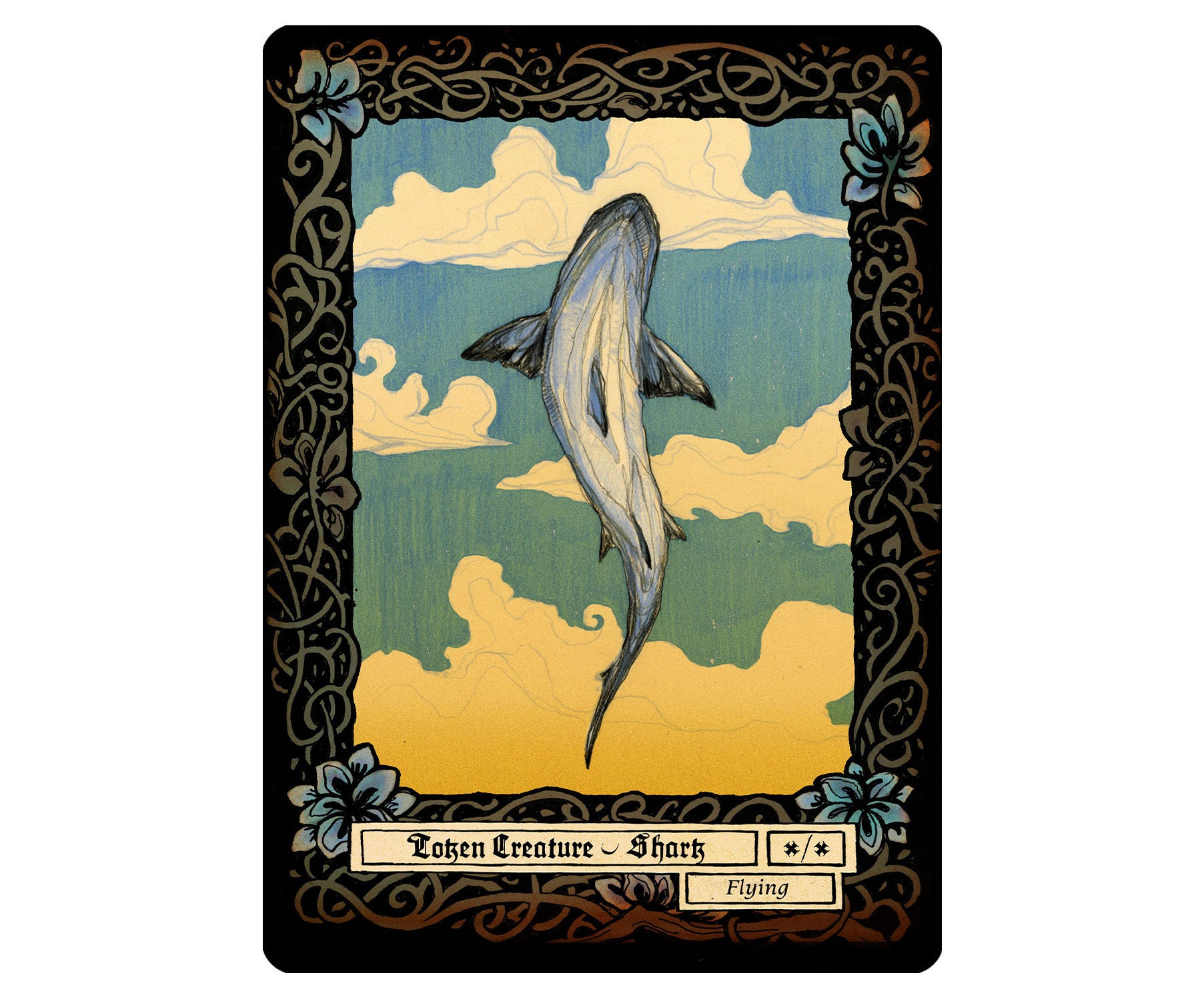 Shark Creature Tokens Custom Illustrated Tokens for Mtg - Etsy