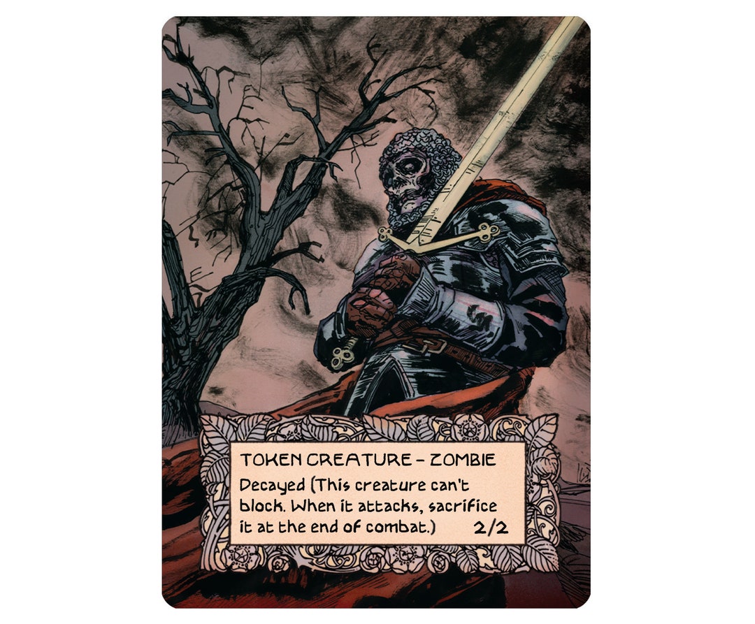 Zombie With 'decayed' Creature Token - Custom Illustrated Tokens for ...