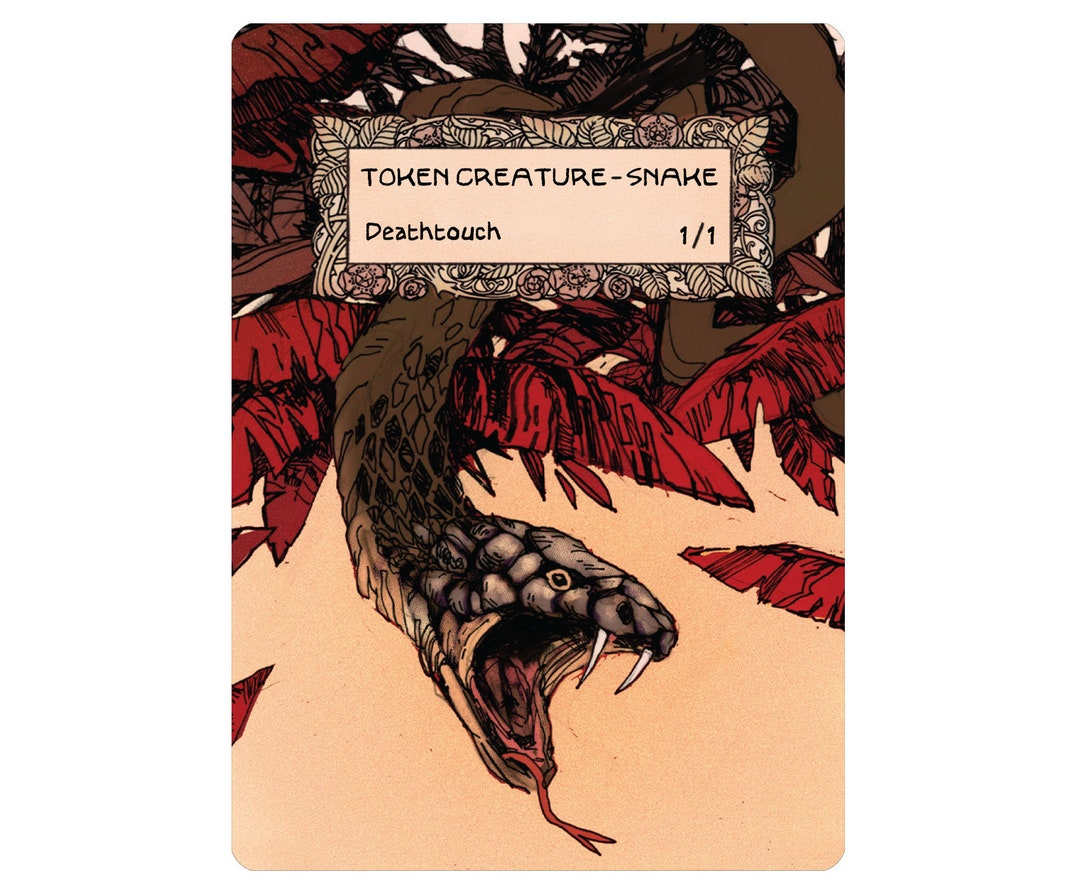 Snake Creature Tokens - Custom Illustrated Tokens for Mtg - Etsy