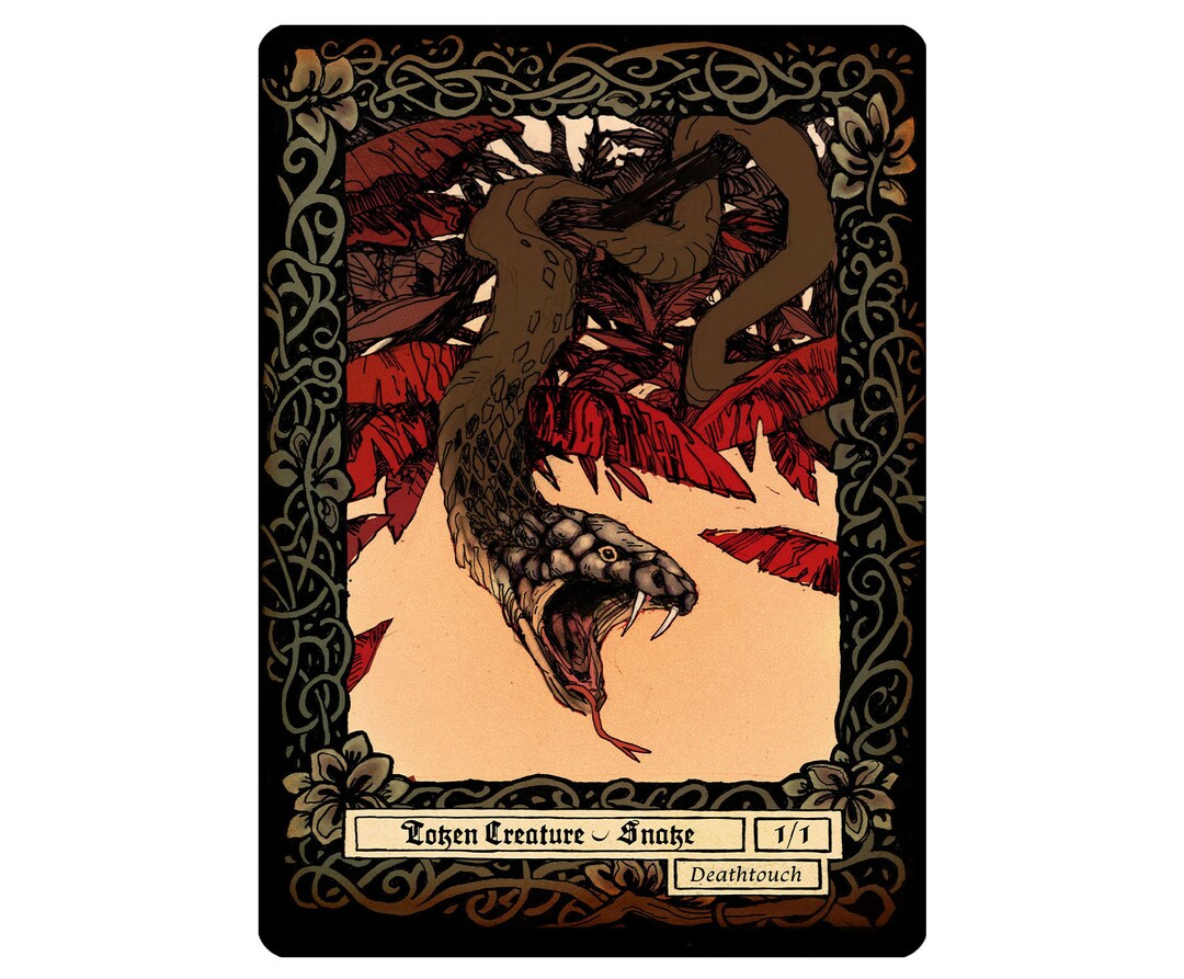 Snake Creature Tokens Custom Illustrated Tokens for Mtg - Etsy