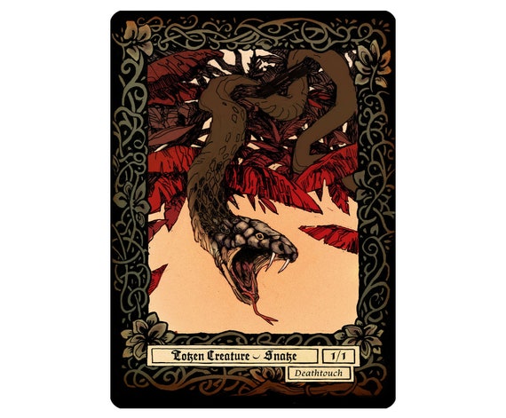 Snake Creature Tokens Custom Illustrated Tokens for Mtg - Etsy