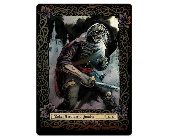 Zombie Creature Tokens Custom Illustrated Tokens for Mtg - Etsy