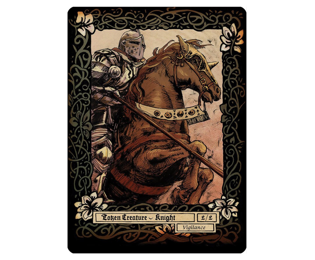 Knight Creature Token Custom Illustrated Tokens for Mtg - Etsy Canada
