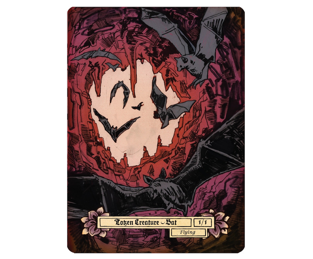 Bat Creature Tokens - Custom Illustrated Tokens for Mtg - Etsy