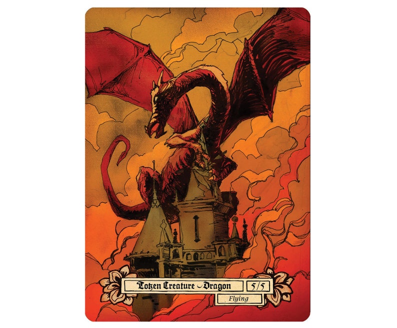 Dragon Creature Token Custom Illustrated Tokens for Mtg - Etsy