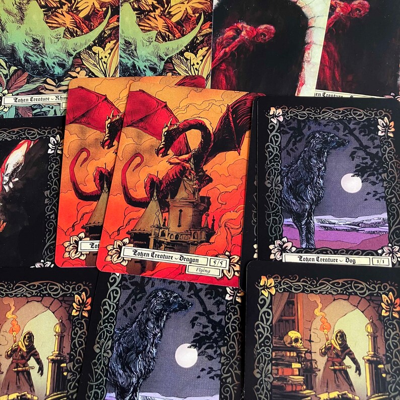 Dragon Creature Token Custom Illustrated Tokens for Mtg - Etsy