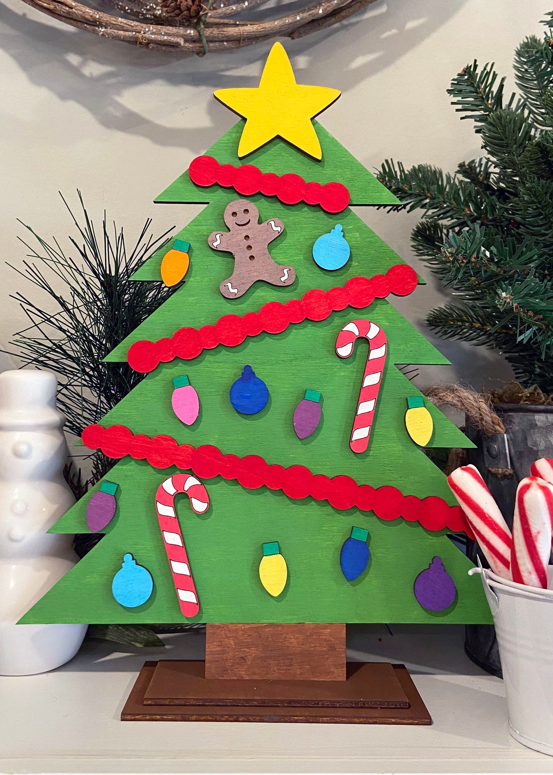 DIY Christmas Tree Paint Kit DIY Paint Set Wood Christmas - Etsy