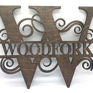 Personalized Wood Monogram Sign, Last Name Monogram Decor, Custom ...