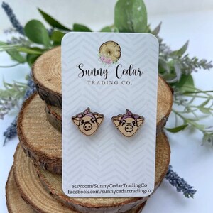 Farm Animal Wood Stud Earrings, FFA Earrings, 4H Jewelry, Show Pig ...