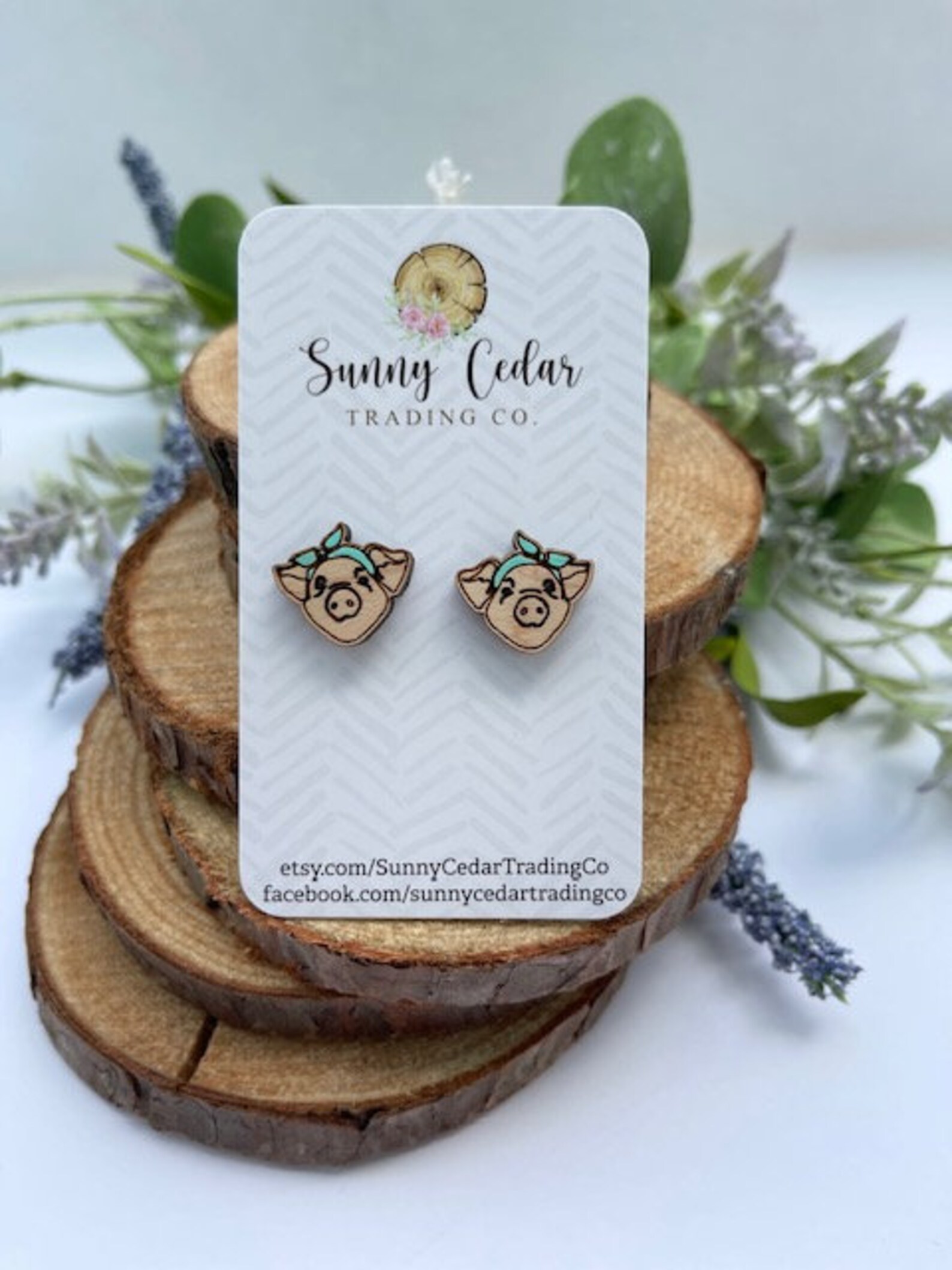 Farm Animal Wood Stud Earrings, FFA Earrings, 4H Jewelry, Show Pig ...