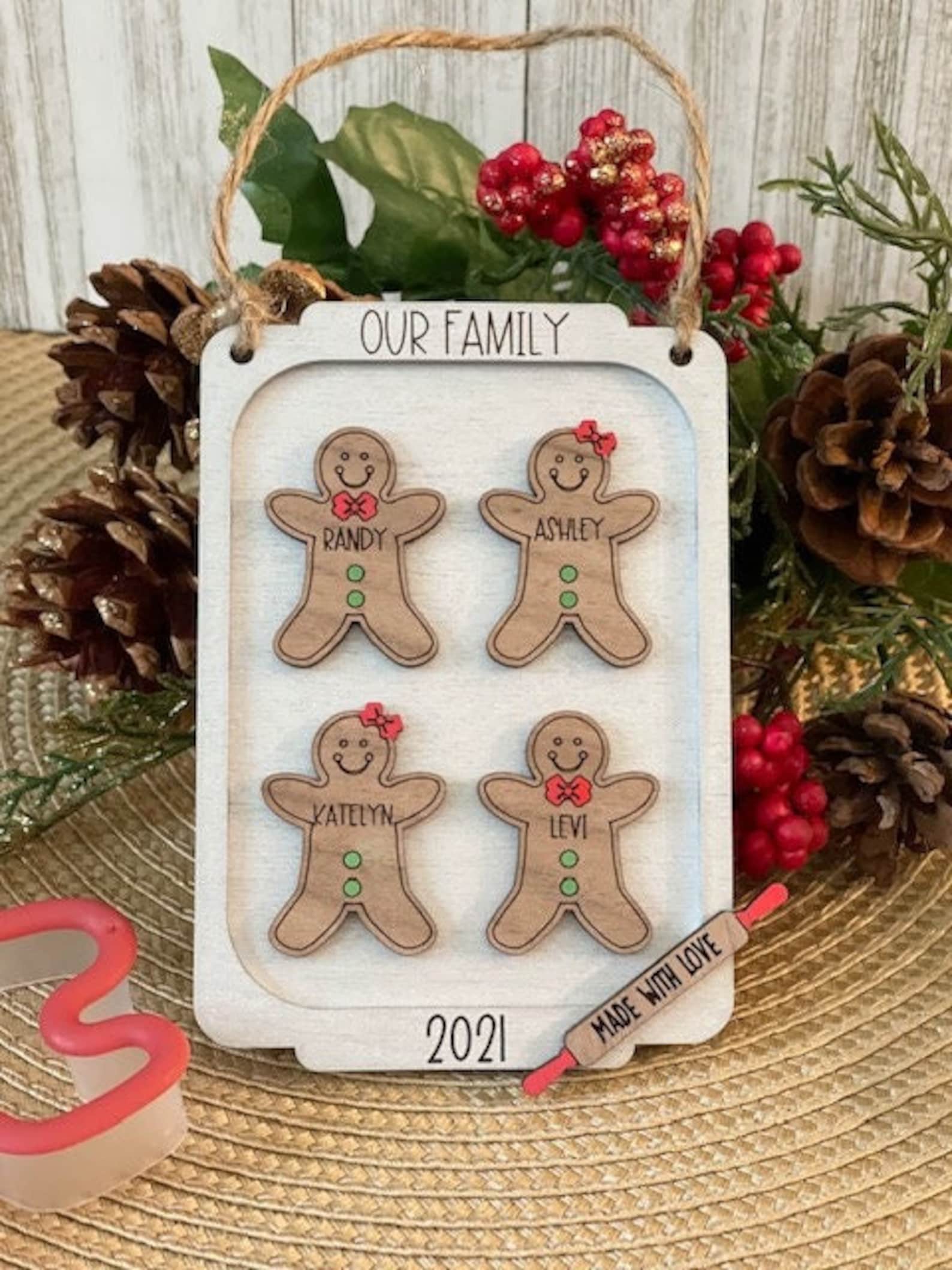 Gingerbread Family Christmas Ornament Personalized Family - Etsy