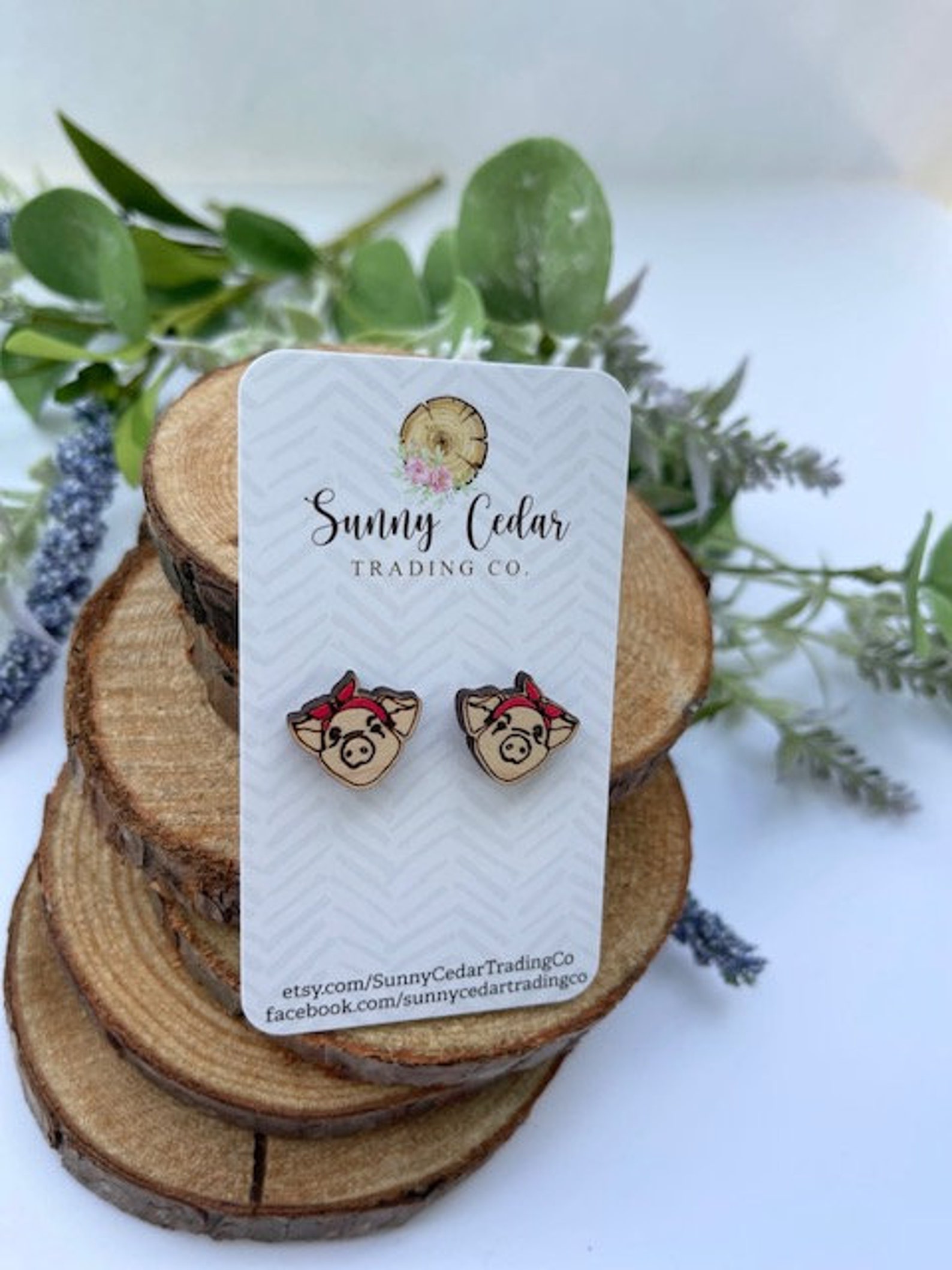 Farm Animal Wood Stud Earrings, FFA Earrings, 4H Jewelry, Show Pig ...