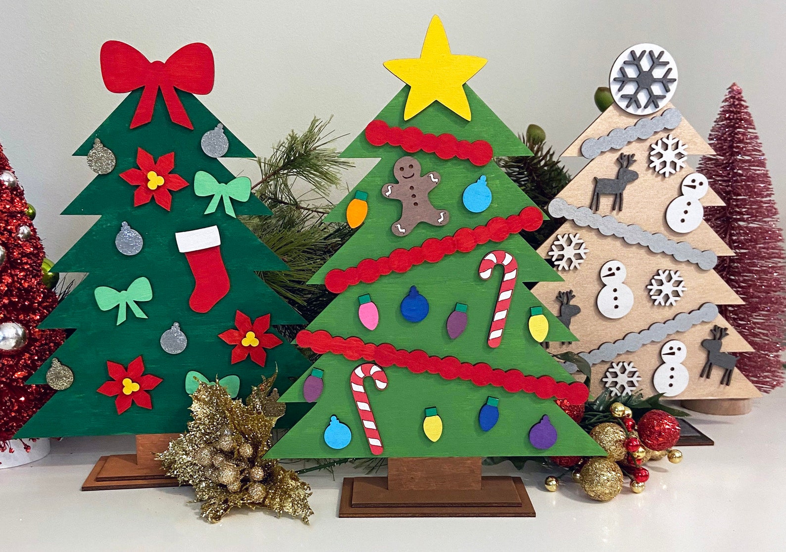 DIY Christmas Tree Paint Kit DIY Paint Set Wood Christmas - Etsy